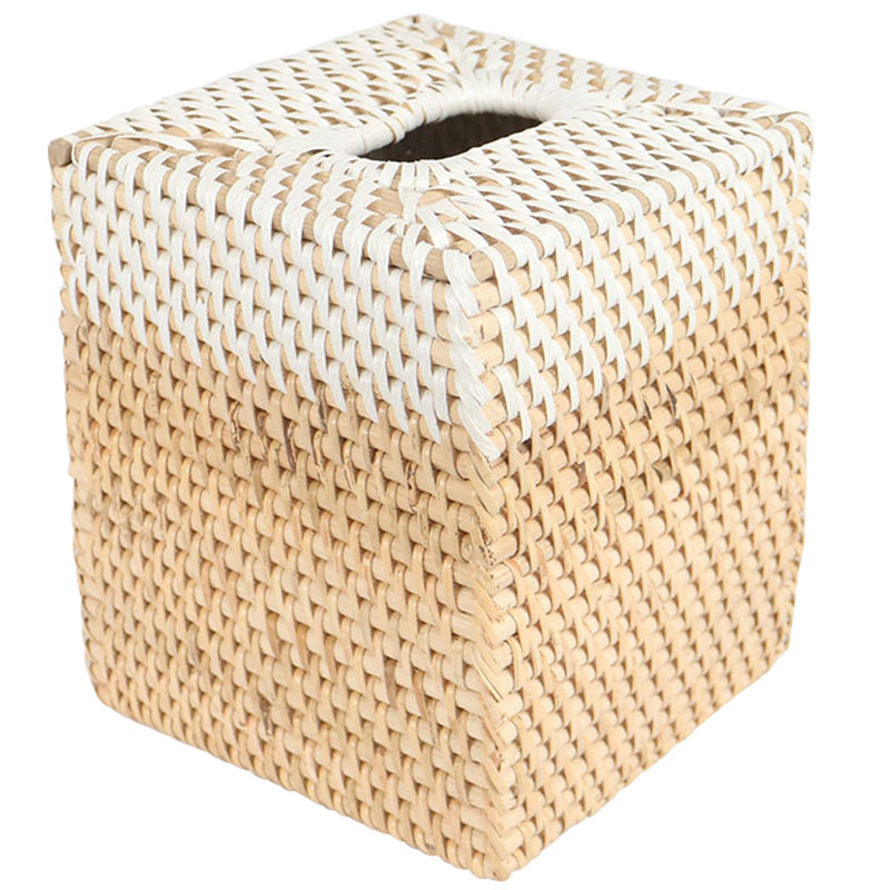Bespoke Home - Two-Tone Rattan Tissue Box